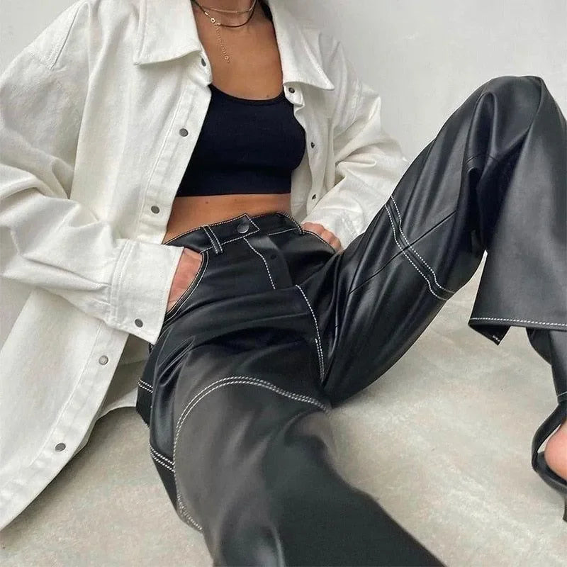 Chic Avenue Street Style Pants - Relaxed Fit, High-Rise Comfort